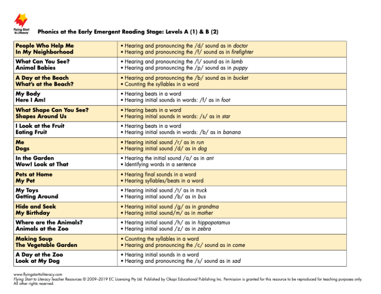 Phonics and Phonemic Awareness - Flying Start to Literacy